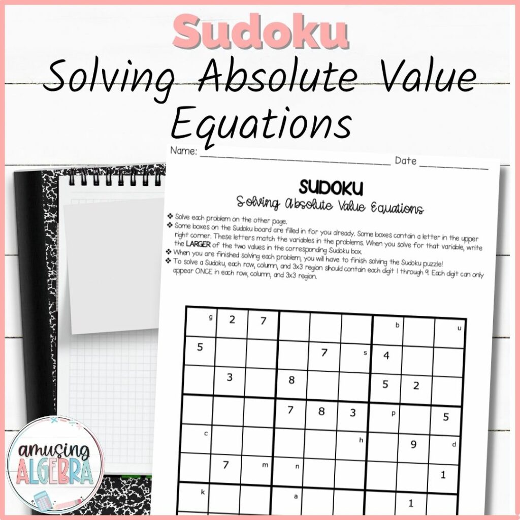 Solving Absolute Value Equations Sudoku Puzzle | Made By Teachers