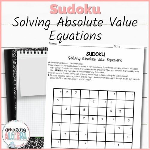 Solving Absolute Value Equations Sudoku Puzzle | Made By Teachers