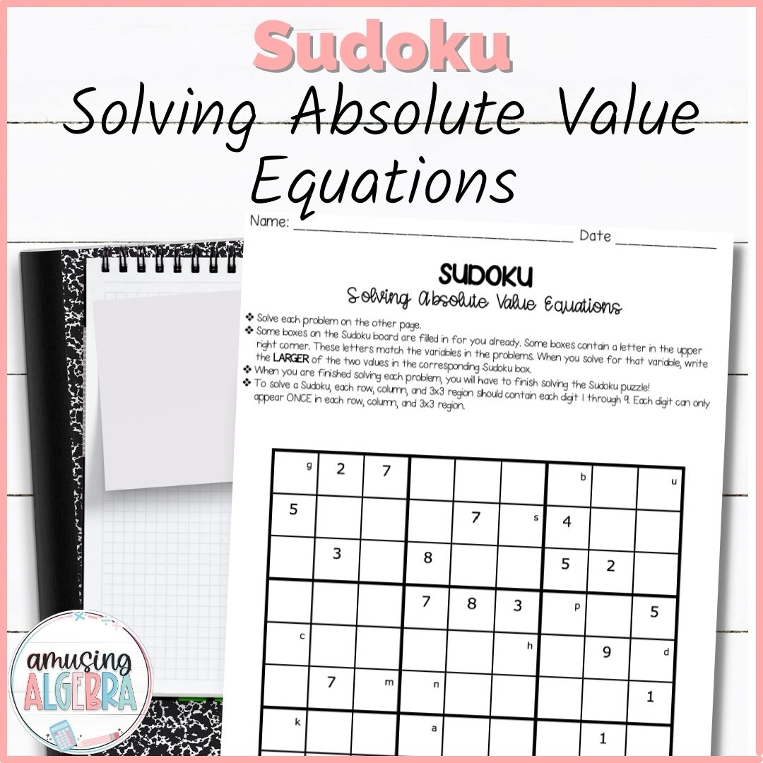 Solving Absolute Value Equations Sudoku Puzzle | Made By Teachers