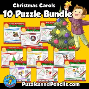 Silent Night Word Search Puzzle Activity Page with Coloring | Christmas ...