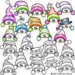 Snowman Clipart Snowmen Page Topper Clip Art Super Cute Frosty Peeking ...