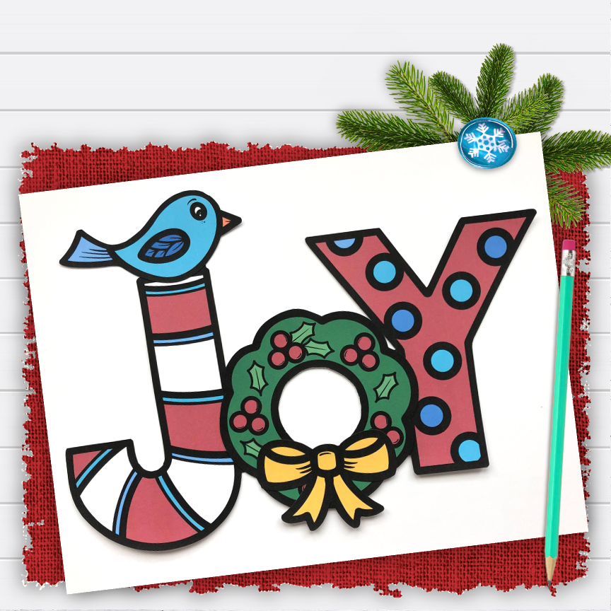 Winter Holiday Joy Sign Craft and Writing Prompts | Christmas Craft ...
