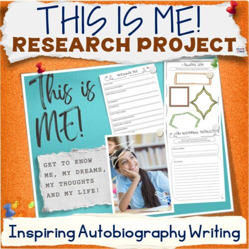 Autobiography Research Project - All About Me Writing Activities PRINT ...
