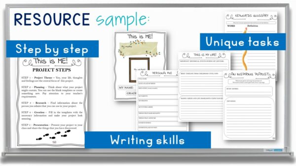 Autobiography Research Project - All About Me Writing Activities PRINT ...