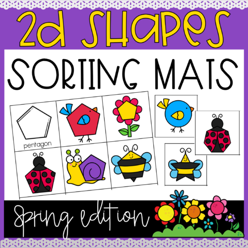 Spring 2D Shapes Sorting Mats Shape Matching Math Center | Made By Teachers