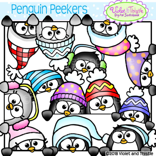Winter Snowman Page Topper Clipart Bundle Cute Penguin Polar Bear ...