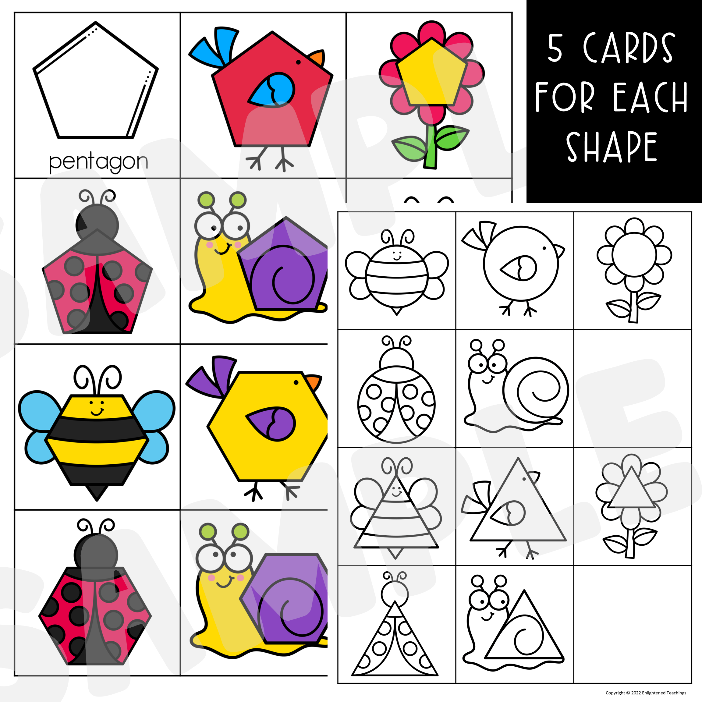Spring 2D Shapes Sorting Mats Shape Matching Math Center | Made By Teachers