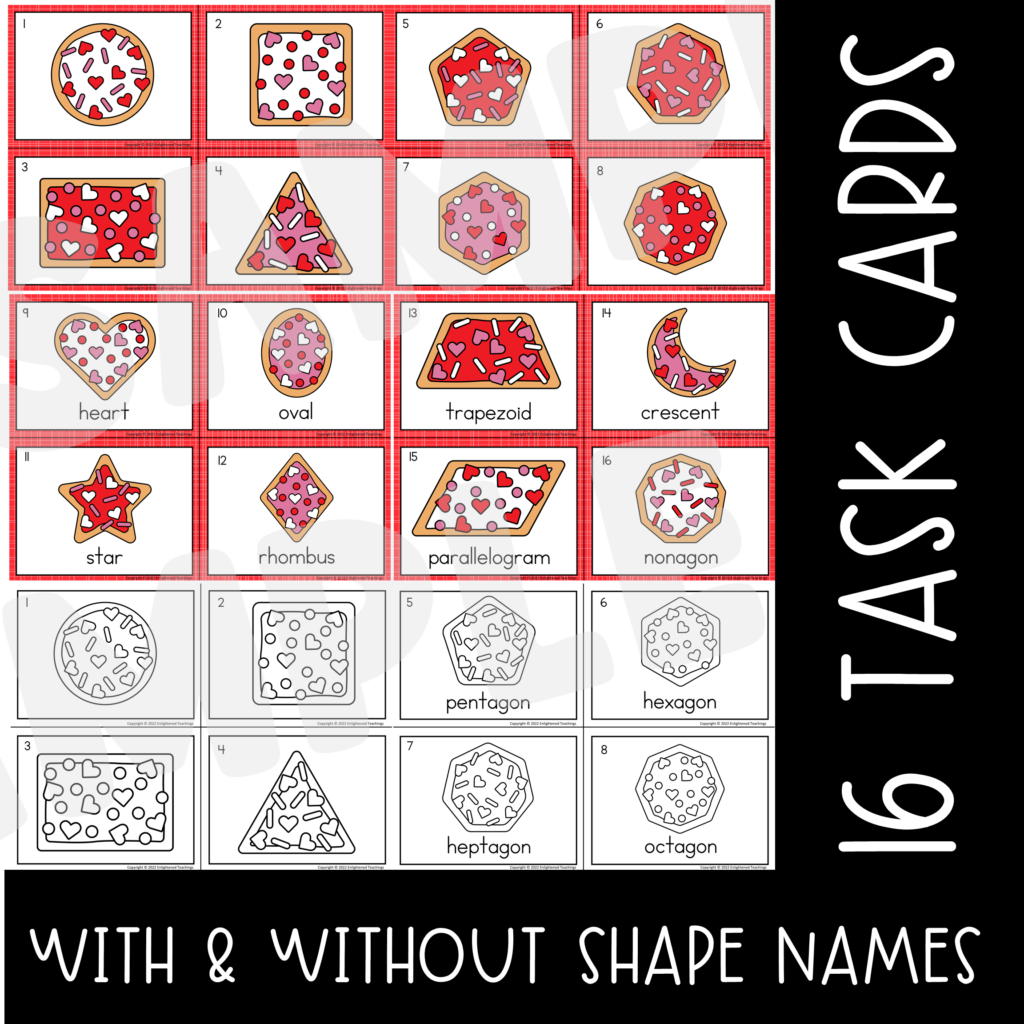Cookie 2D Shapes Cookie Edition Write the Room Task Cards | Made By ...