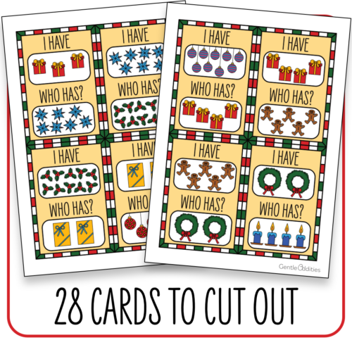 Christmas Activity - I Have, Who Has? Cards Game - Counting 1-10 and ...