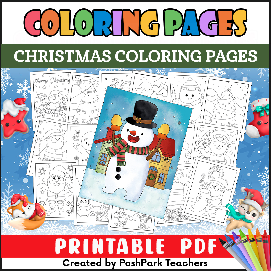 40 Pages Printable Coloring Sheets Christmas | PDF Digital Christmas ...