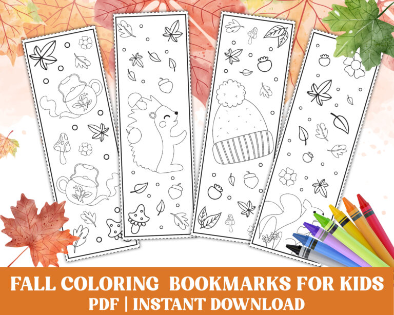 PDF Fall Bookmarks Color Your Own | Printable Bookmark Templates for ...