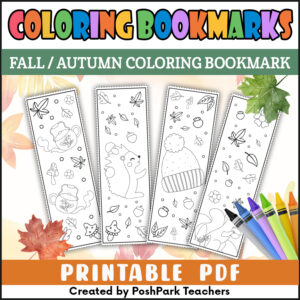 PDF Fall Bookmarks Color Your Own | Printable Bookmark Templates for ...