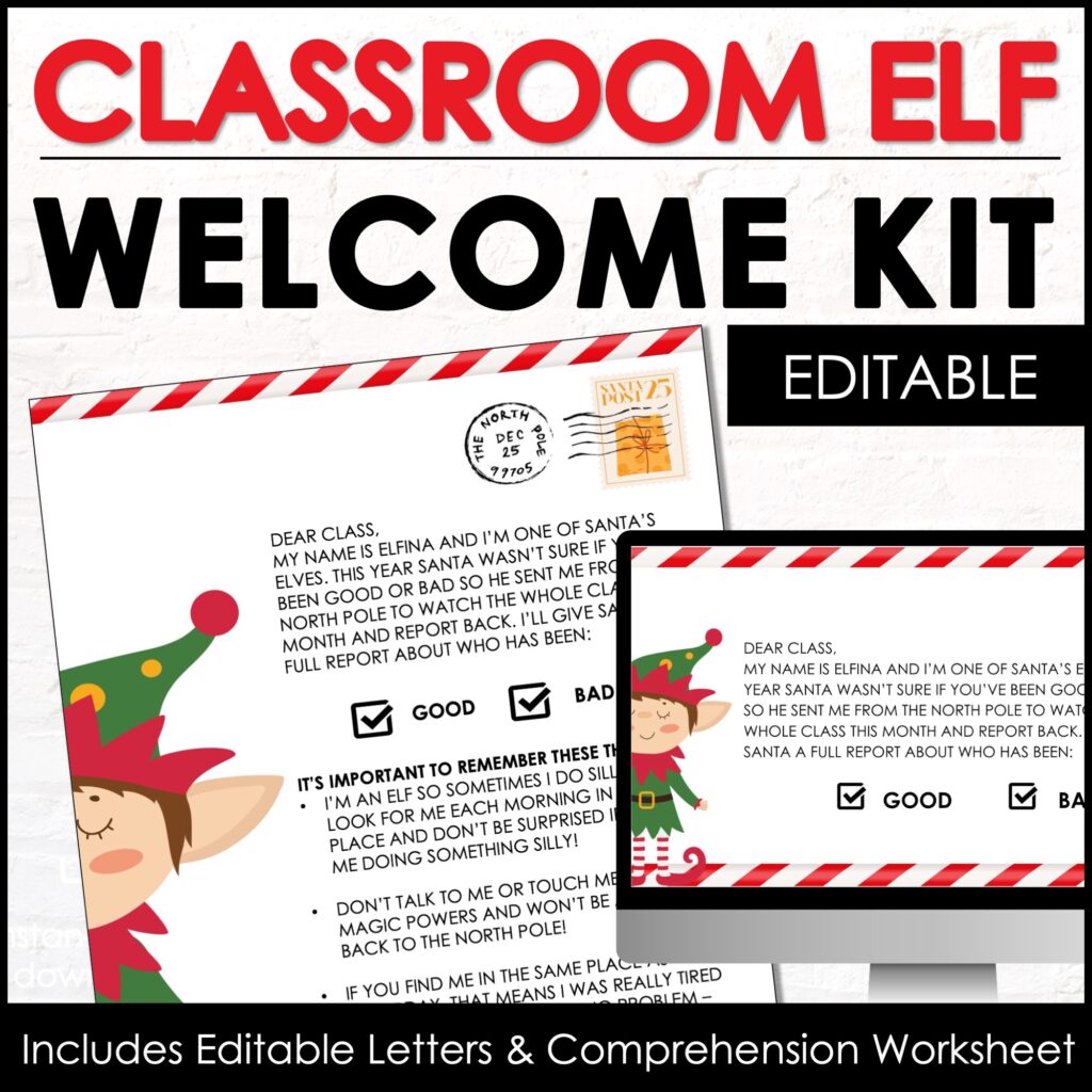 Classroom Elf Welcome Kit - Elf in our Classroom December Behavior ...