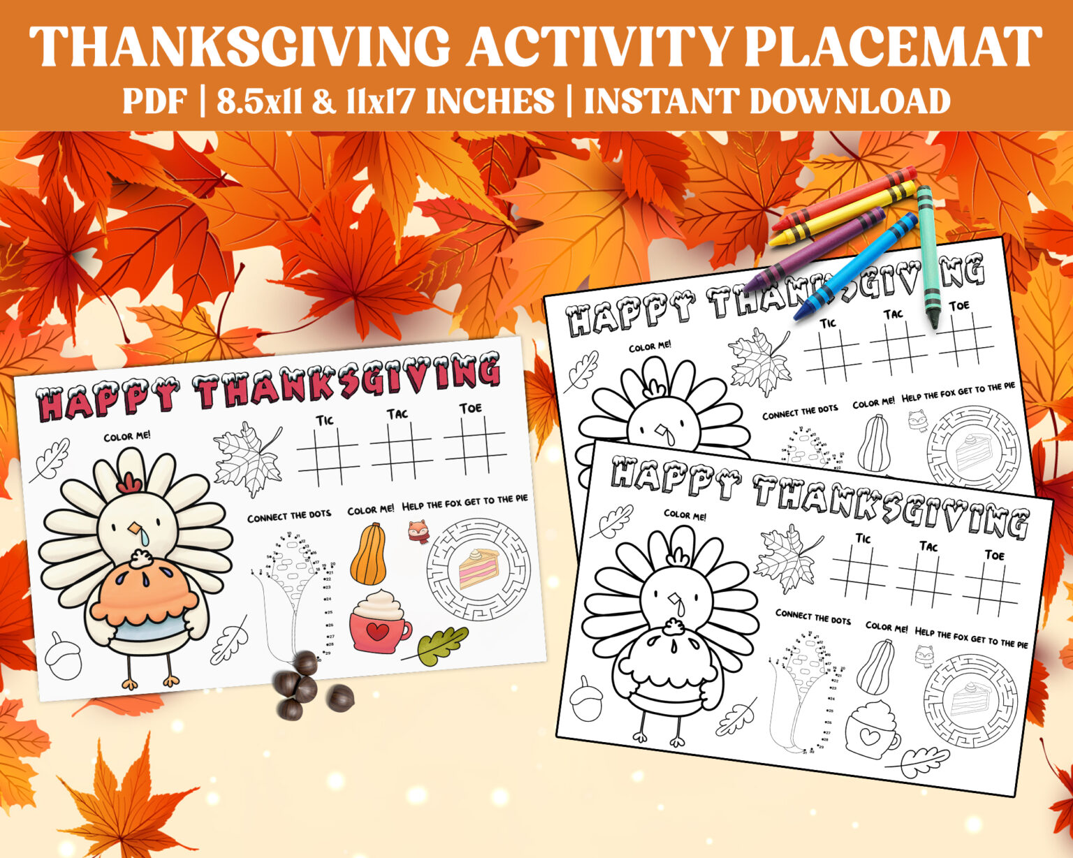 PDF Thanksgiving Activities for Kids, Kids Thanksgiving Activity ...