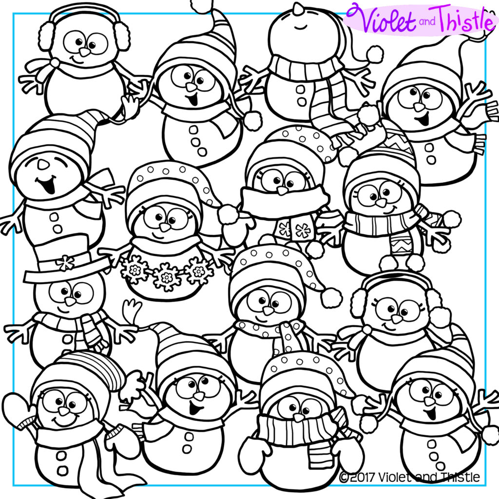 Snowman Clipart Super Cute Happy Frosty Winter Snowmen Fun Friends in ...