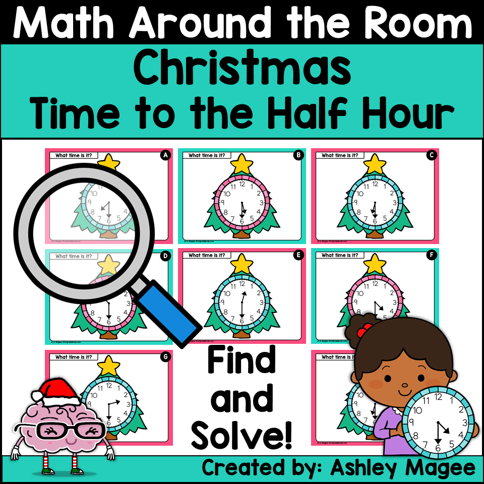 Back to School Math Around the Room Time to the Half Hour Printable ...