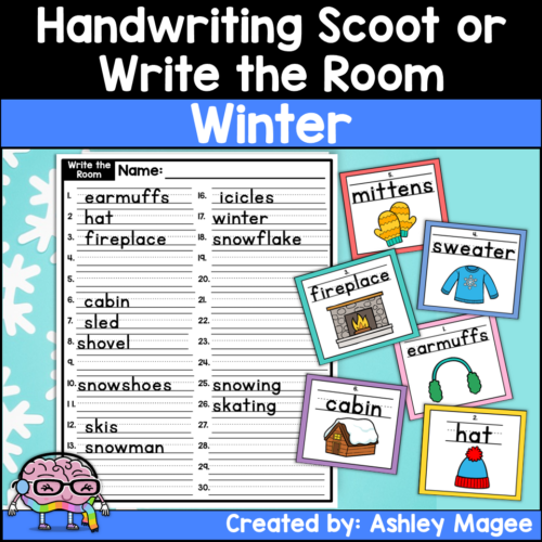 Winter Themed Handwriting Scoot or Write the Room Writing Activity ...