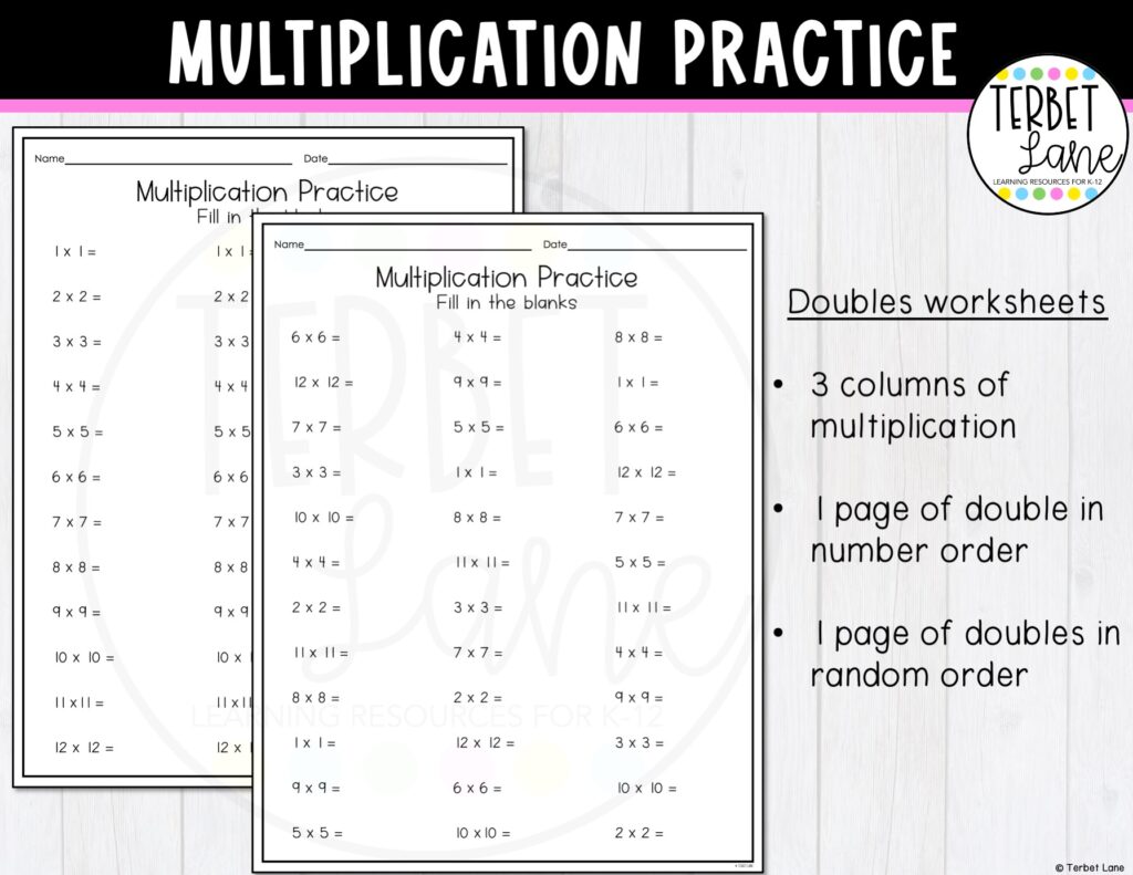 Multiplication Facts Practice Worksheets - Made By Teachers