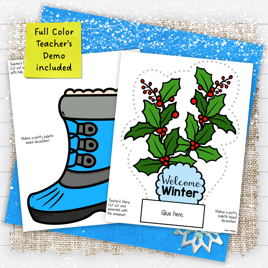 Winter Craft | Holiday Craft | Holly in Snowboots | Made By Teachers