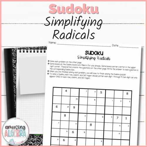 Simplifying Radicals and Radical Operations Sudoku Puzzle | Made By ...
