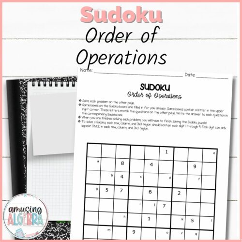Order of Operations Sudoku Puzzle | Made By Teachers