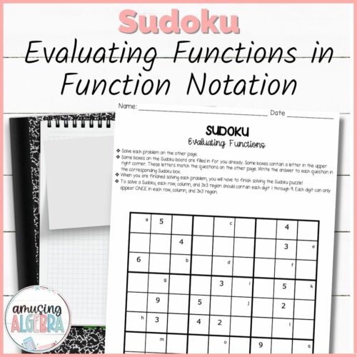Evaluating Functions Sudoku Puzzle | Made By Teachers