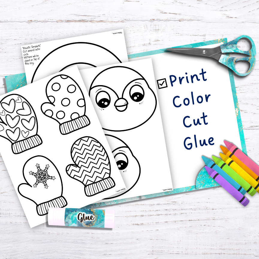 Winter Wreath Craft | Penguin Craft | Writing Prompt | Acrostic Poem ...