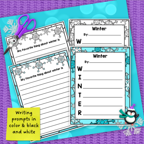 Winter Wreath Craft | Penguin Craft | Writing Prompt | Acrostic Poem ...