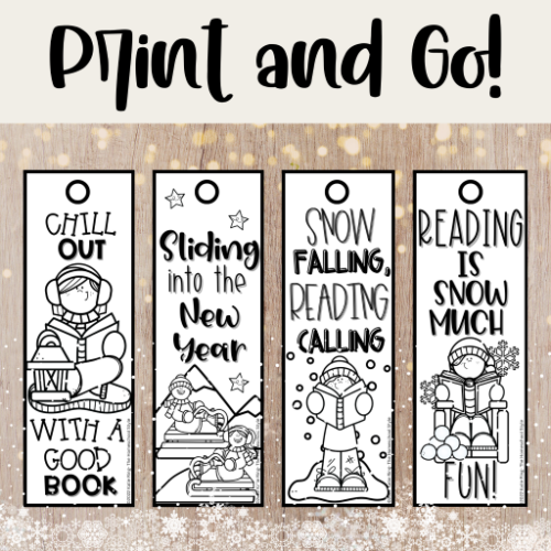 Winter Coloring Bookmarks | Winter Student Gifts Bookmarks to Color ...