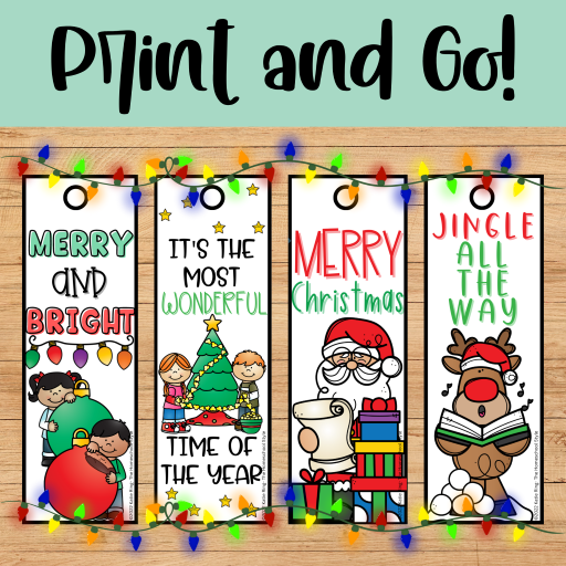 Colorful Holiday Bookmarks to Color - December Student Gifts | Made By ...