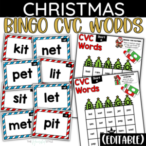 Christmas CVC Word BINGO Cards - No Prep Printable & Editable | Made By ...