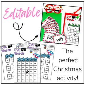 Christmas CVC Word BINGO Cards - No Prep Printable & Editable | Made By ...