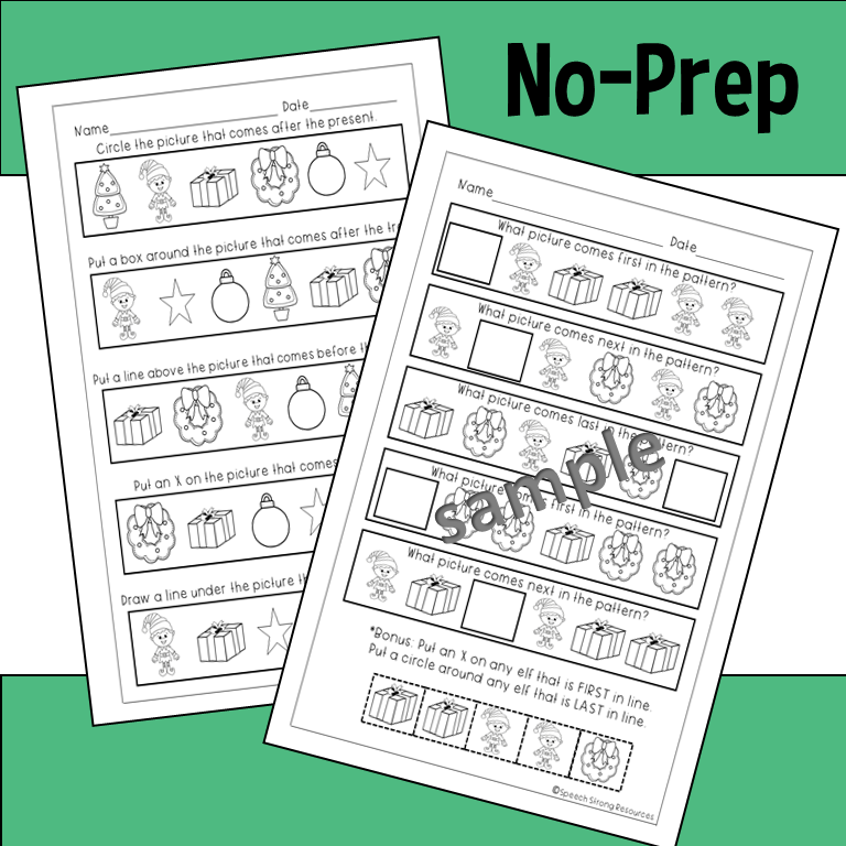 Following Directions at Christmas in Speech Therapy | Made By Teachers