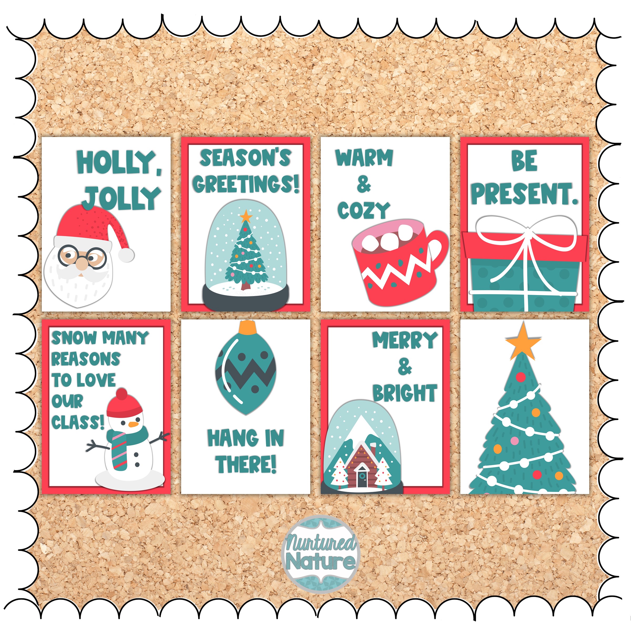 Christmas Bulletin Board Posters - Easy December Classroom Decor | Made ...