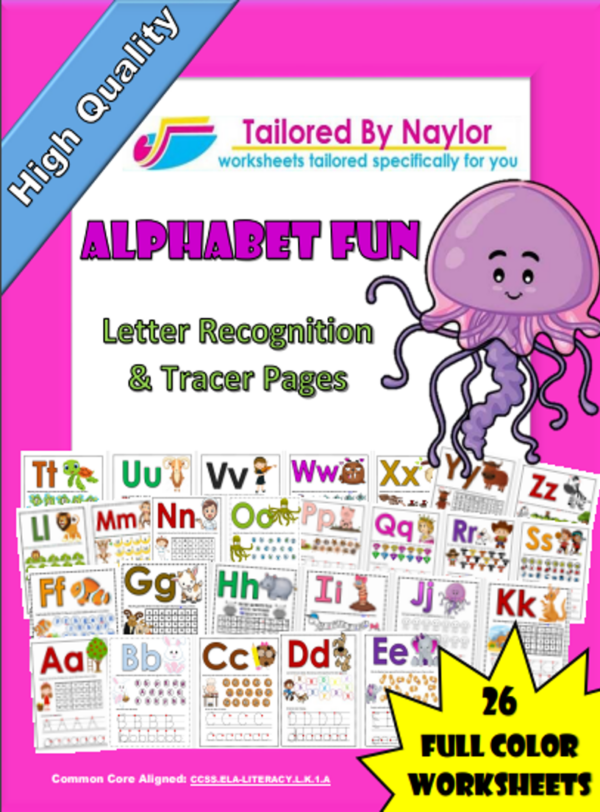 Alphabet Fun Letter Recognition and Tracer Pages (Letters A-Z) | Made ...