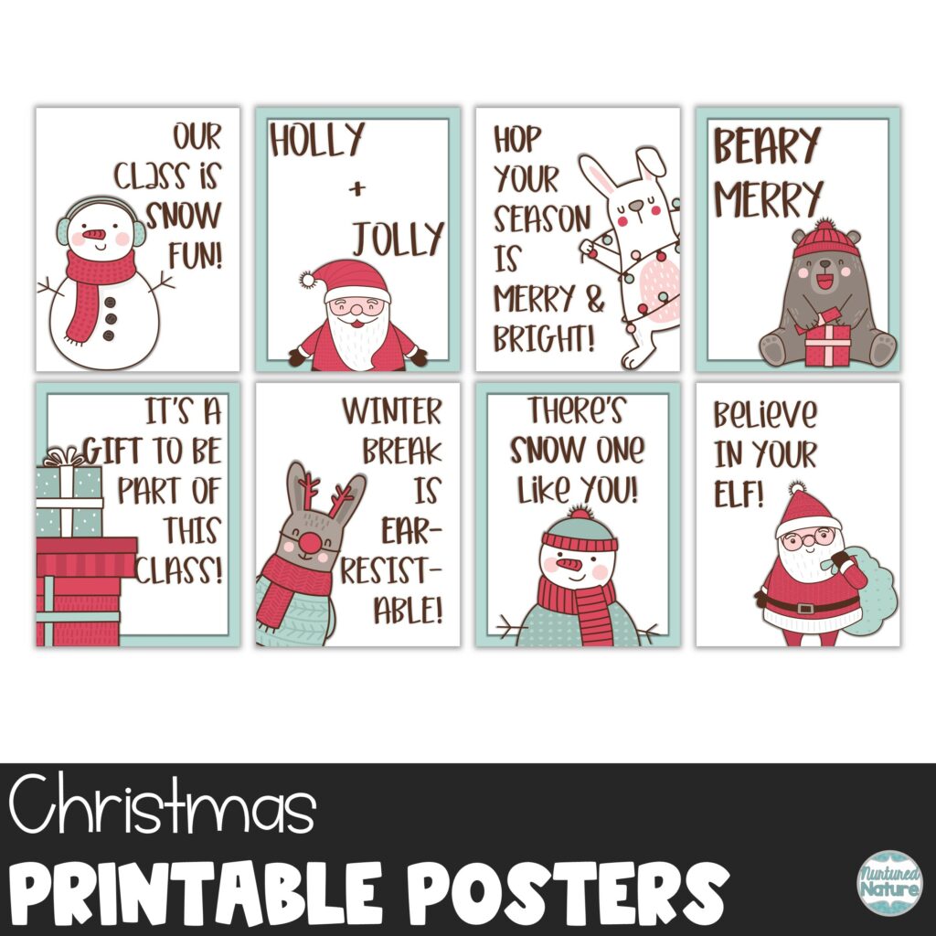 Christmas Bulletin Board Posters - Easy December Classroom Decor | Made ...
