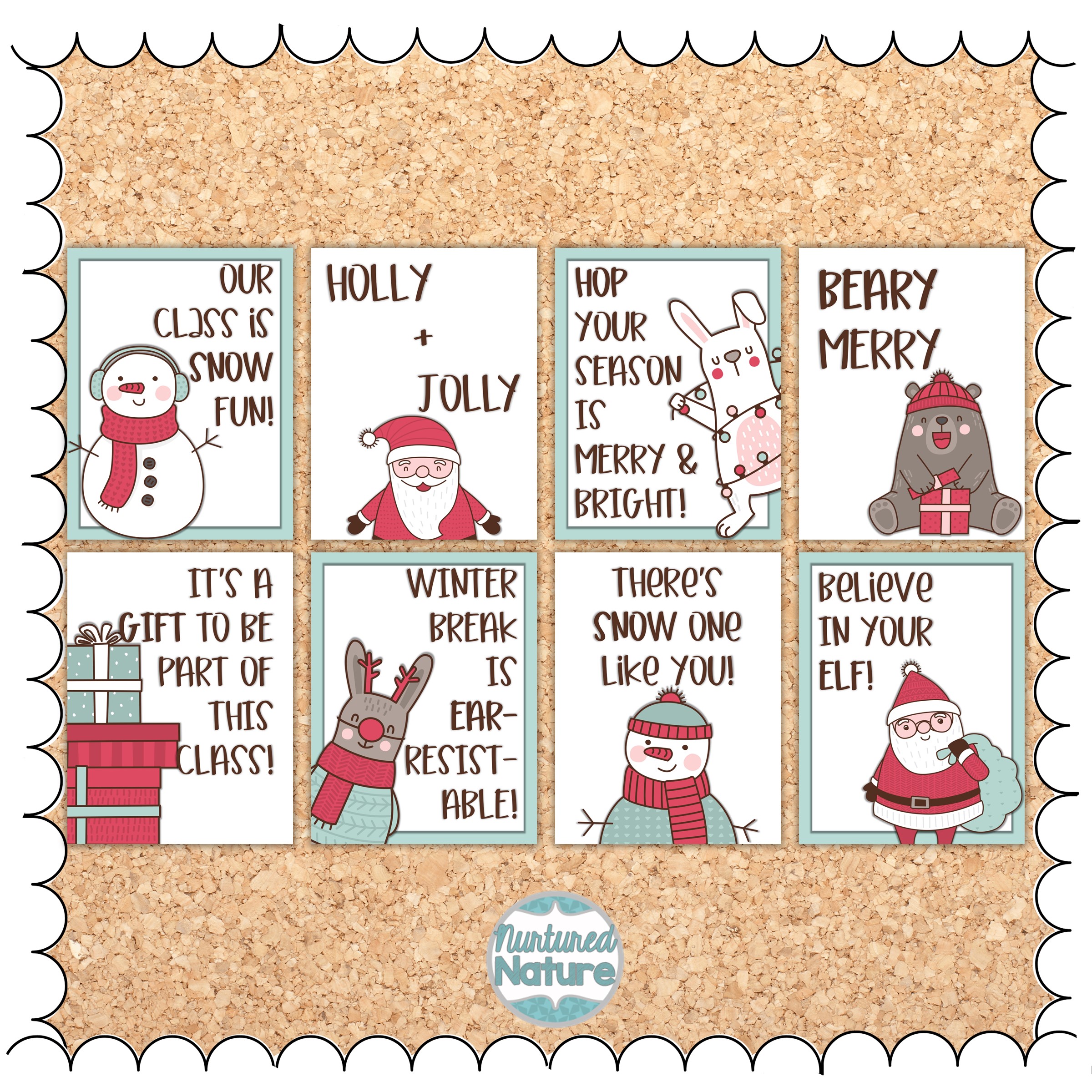 Christmas Bulletin Board Posters - Easy December Classroom Decor | Made ...