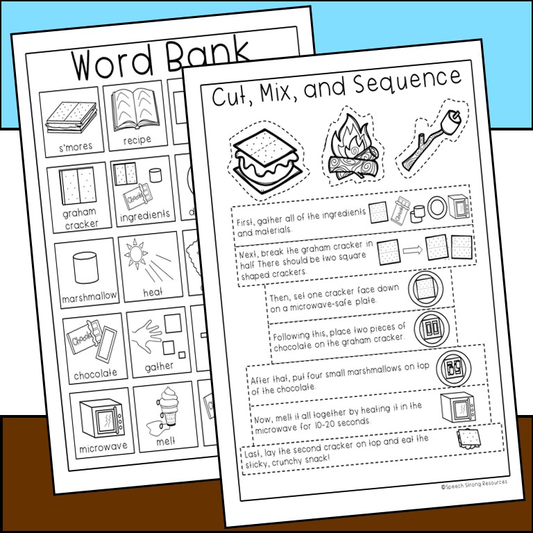 Speech Therapy: Vocabulary, Sequence, and Retell with Indoor Mini Smore ...