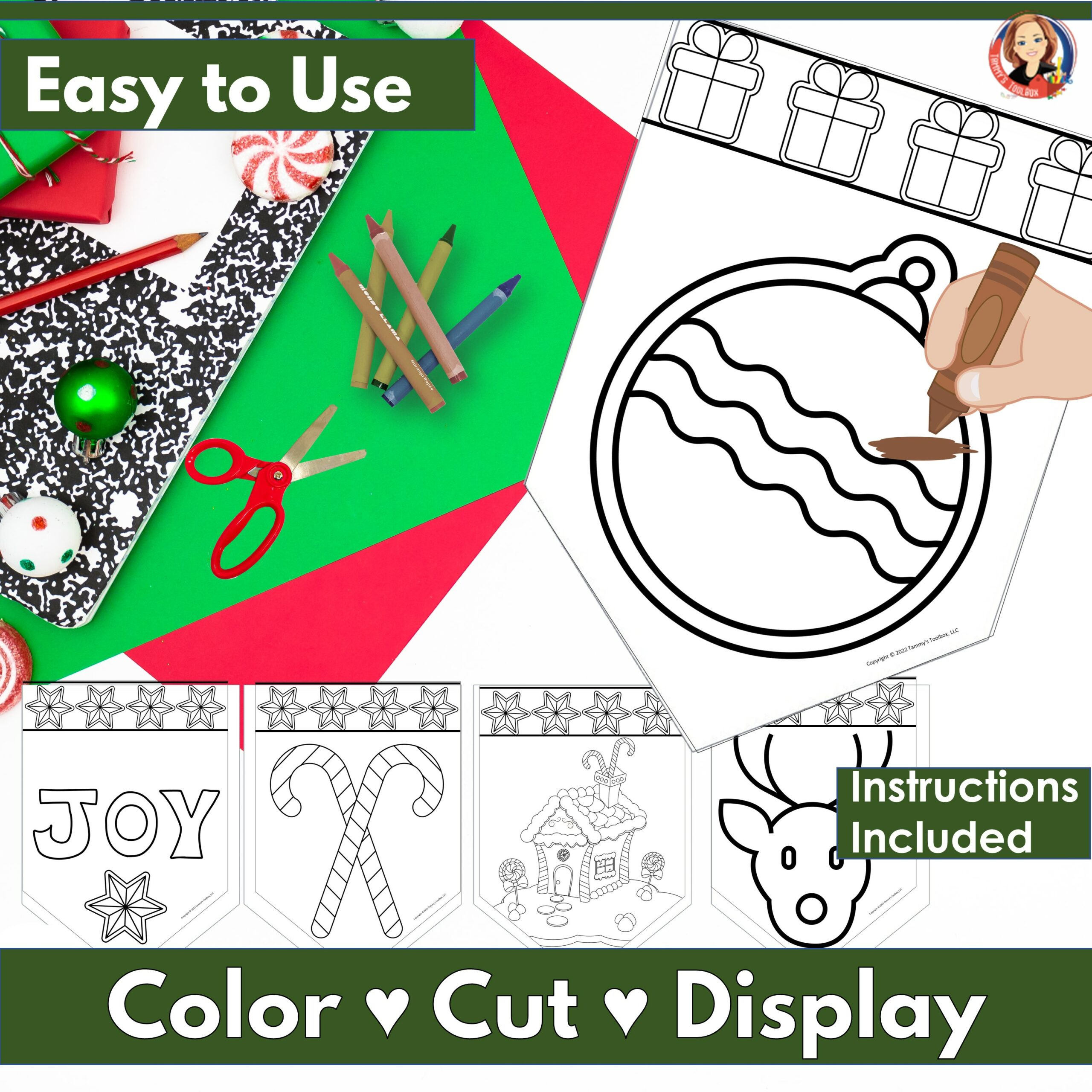 Printable Christmas Coloring Pages to Make Your Own Holiday Decor ...