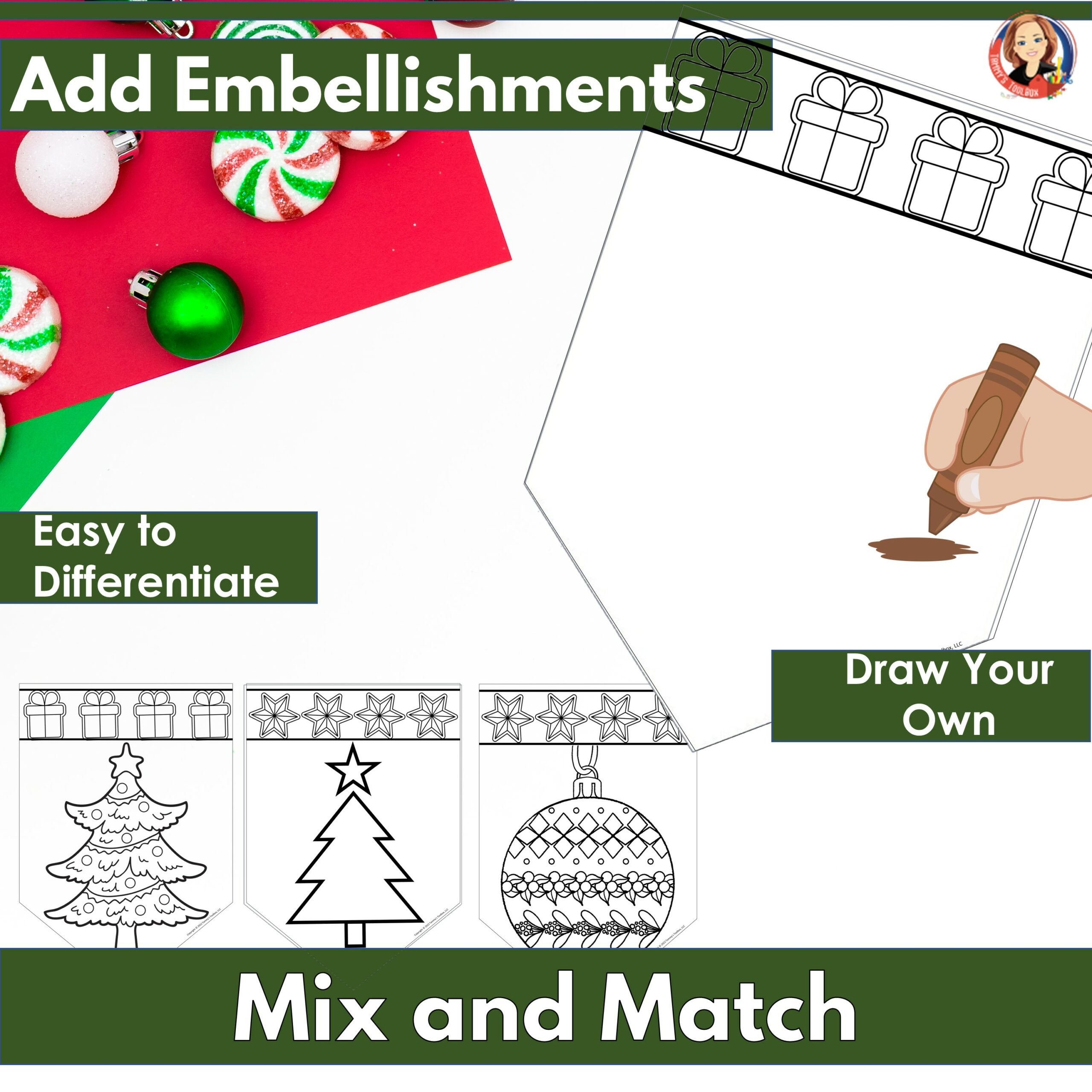 Printable Christmas Coloring Pages to Make Your Own Holiday Decor ...