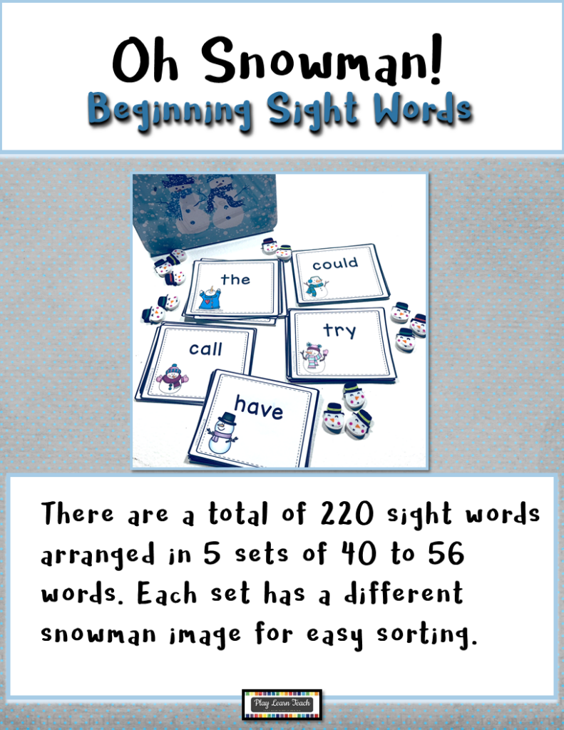 Sight Words Activities Winter Kindergarten Card Game | Made By Teachers