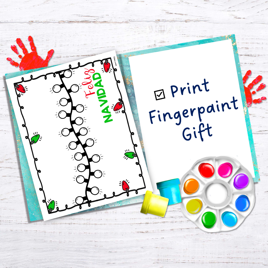 Christmas Lights Finger Painting Keepsake Craft SPANISH | Made By Teachers
