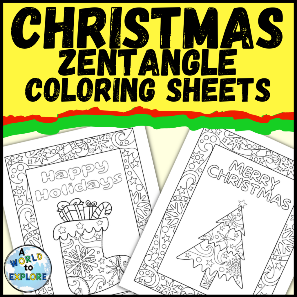 Christmas Mindfulness Coloring Activity with Zentangles | Made By Teachers
