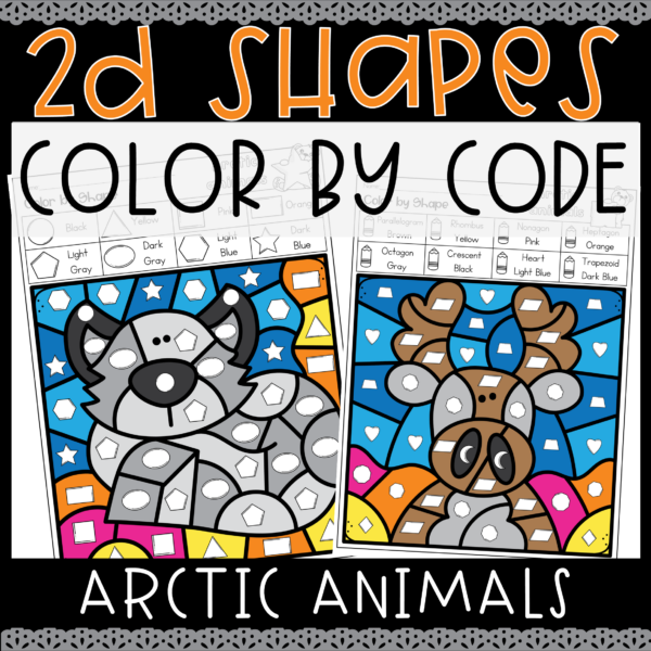 Arctic Animal 2D Shape Recognition Color by Shape NO PREP Winter Shapes ...