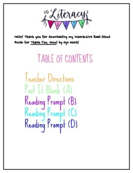 Thank You, Omu! Interactive Read Aloud Guide | Made By Teachers