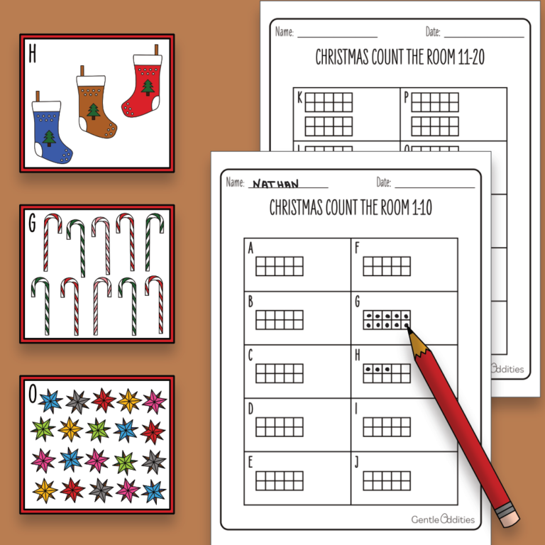 Christmas Math Activity Count The Room Counting Cards 1-20 - Made By ...