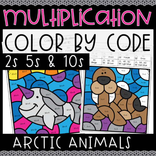 Arctic Animal Multiplication Color by Code Number NO PREP Coloring ...
