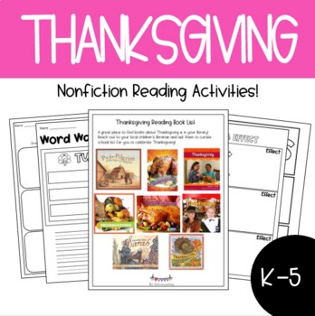 Thanksgiving: Nonfiction Reading Comprehension Activities | Made By ...