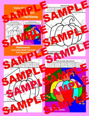 Halloween Color by Code: Add and Subtract Unlike Fractions | Made By ...