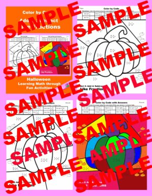 Halloween Color by Code: Add and Subtract Like Fractions | Made By Teachers